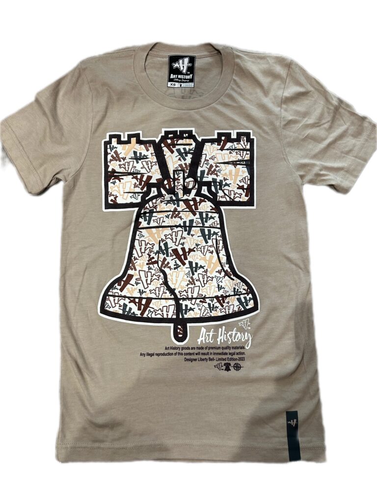 Designer Liberty Bell Shirt (Tan) | Art History 101 Clothing
